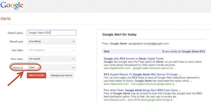 Google Alerts restores RSS Feeds